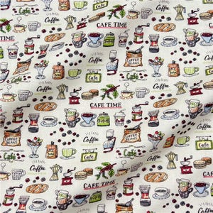 Cafe Coffee Bean Plain Cotton Fabric, Coffee Fabric for Bag and Table ...