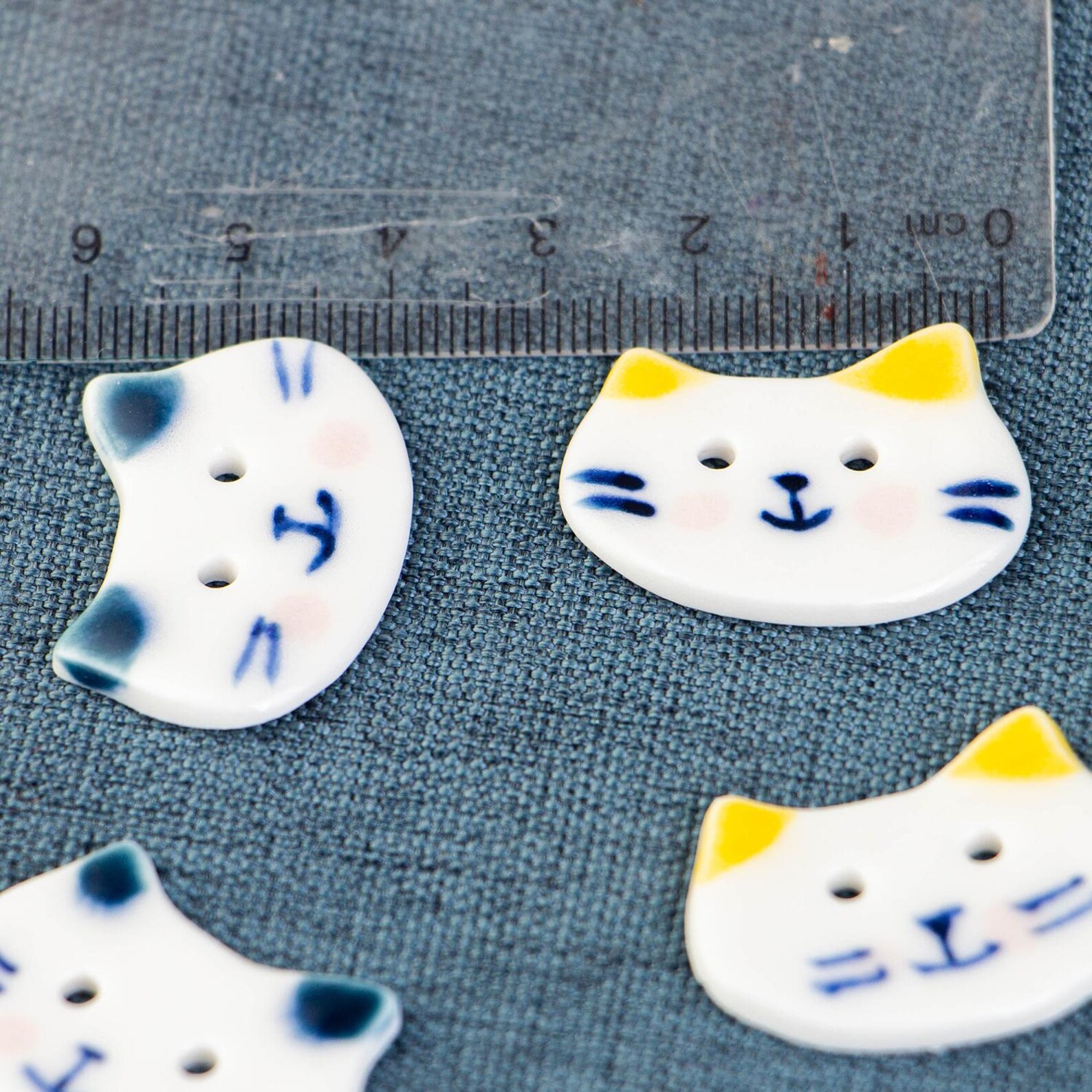 Kitten Cats Handmade Ceramic Buttons for Knitting, Sewing and Crafting ...