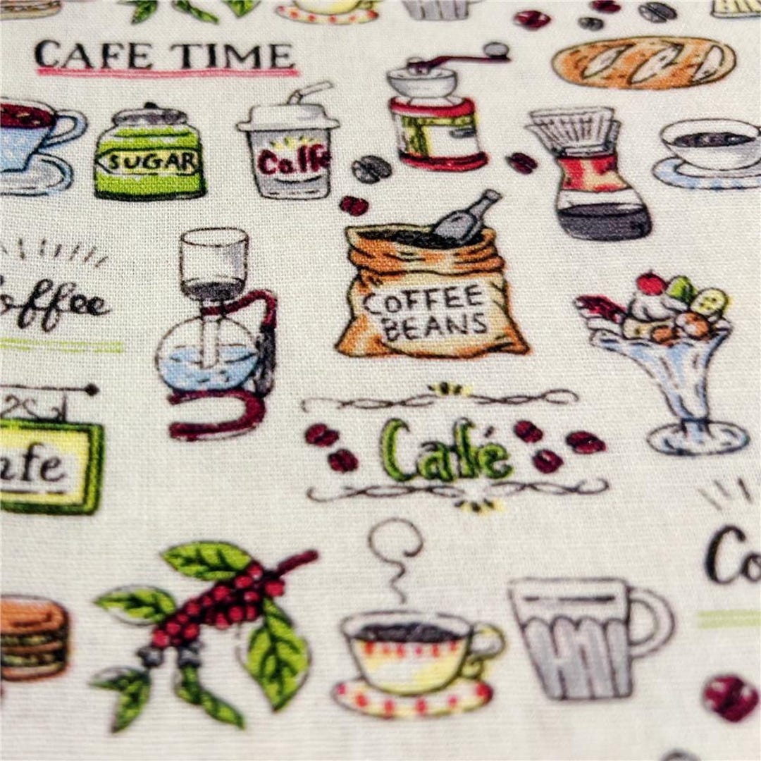 Cafe Coffee Bean Plain Cotton Fabric, Coffee Fabric for Bag and Table ...