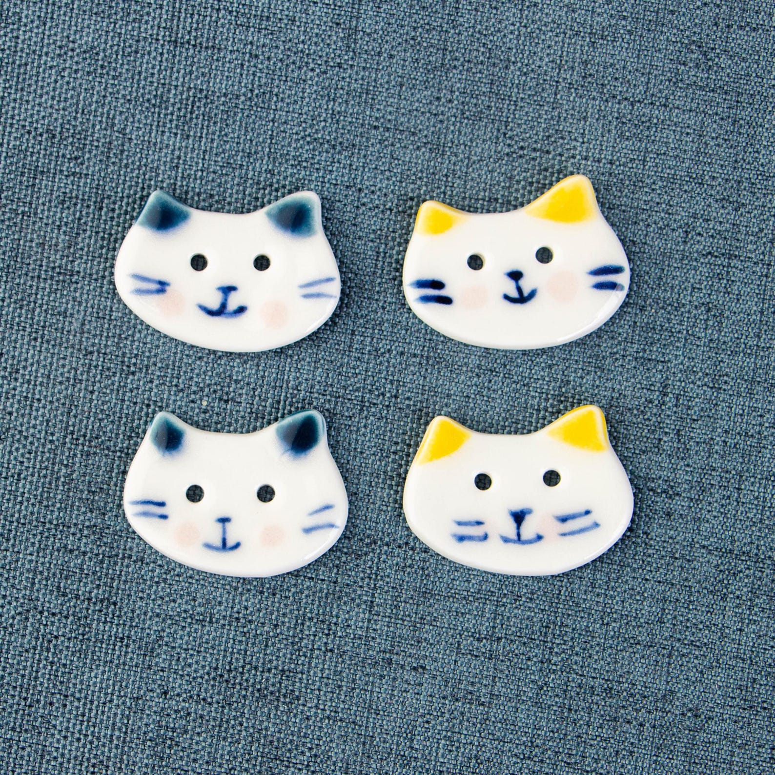 Kitten Cats Handmade Ceramic Buttons for Knitting, Sewing and Crafting ...