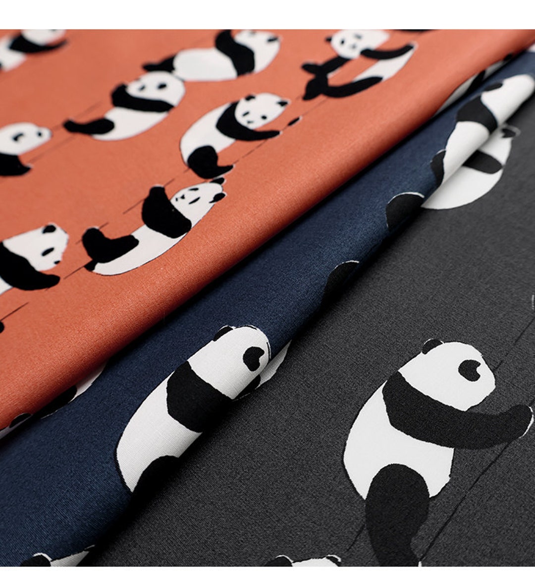 Climbing Panda Made in Korea Hokkoh Plain Cotton Fabric, Print Panda ...