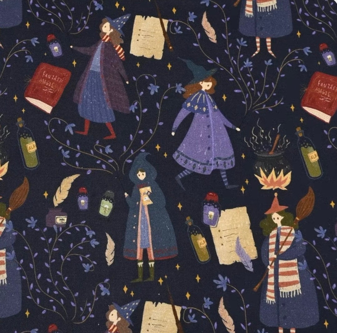 Witch Girl Magic Girl Plain Cotton 20 Threads Fabric by Half Yard - Etsy