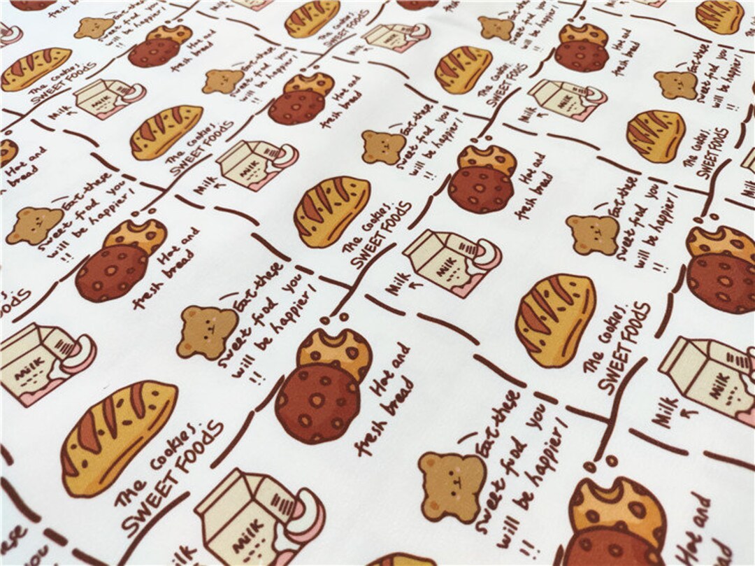 Bread Bakery Fine Canvas Twill Fabric, Cooking Bread Fabric for Bag ...