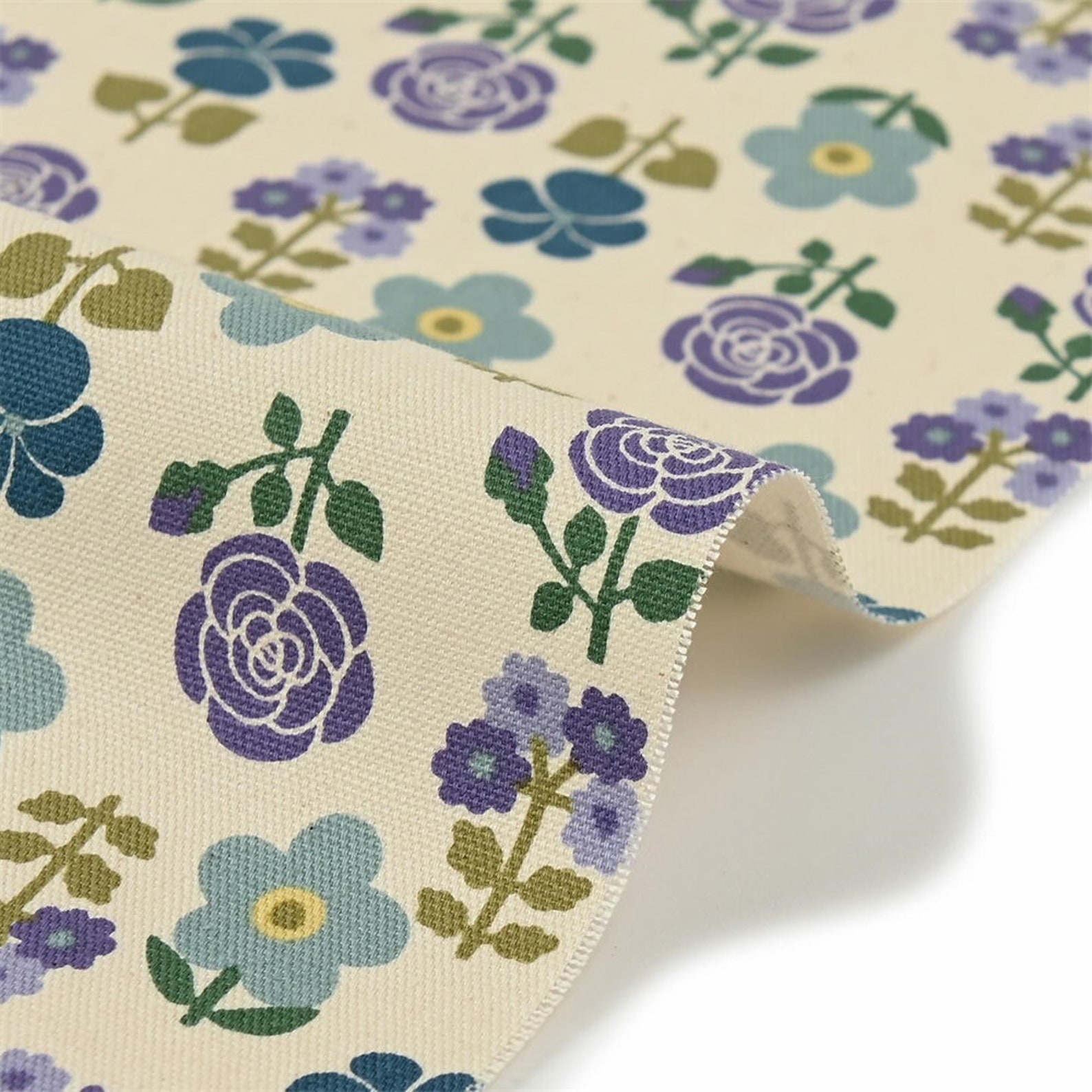 Grafischer Blumen Blumen Muster Made in Japan KOKKA Fine Canvas ...