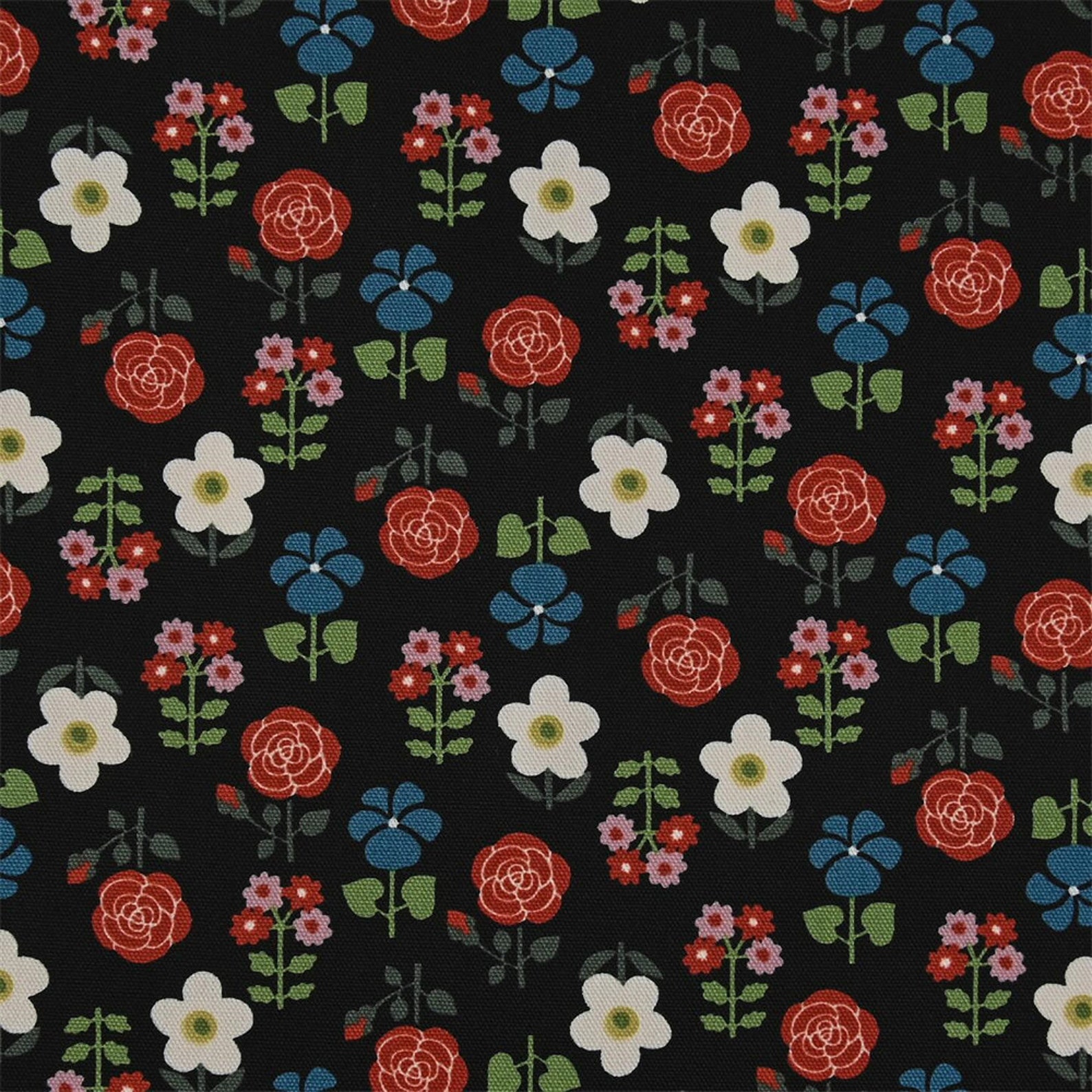 Grafischer Blumen Blumen Muster Made in Japan KOKKA Fine Canvas ...