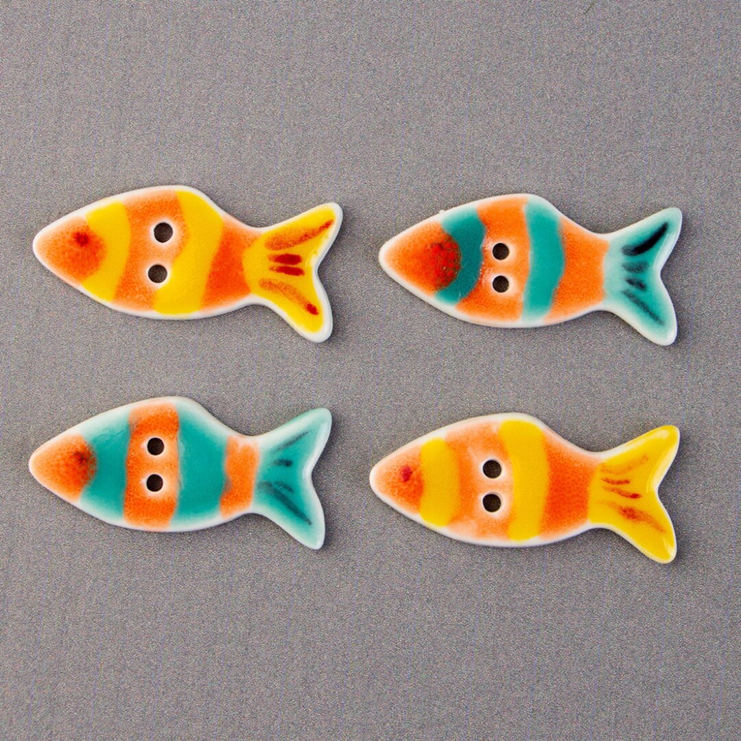 Fish Handmade Ceramic Buttons for Knitting, Sewing and Crafting - Etsy