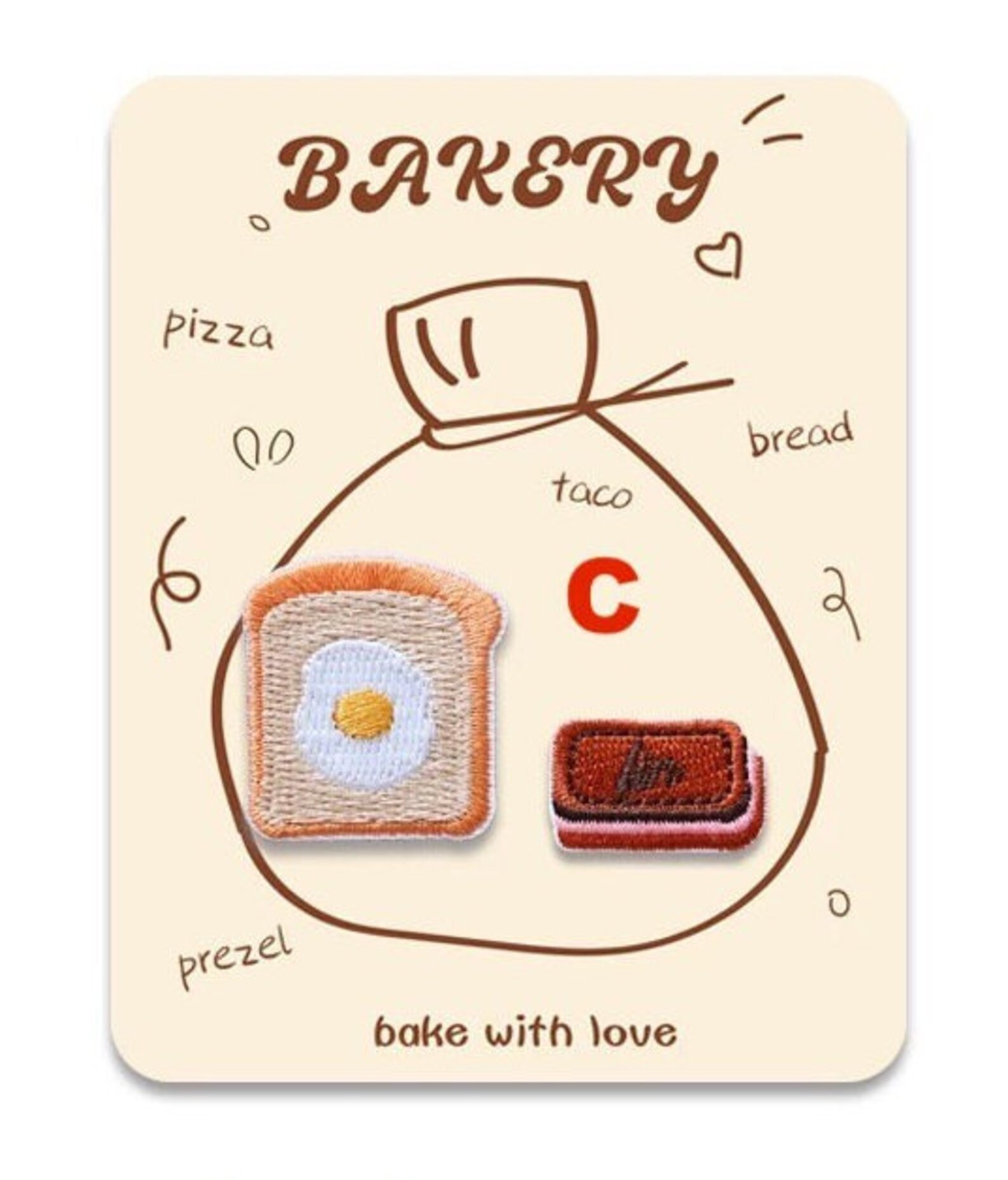 Bakery Bread Applique Patch, Patch Iron on Sew on Full Embroidered ...