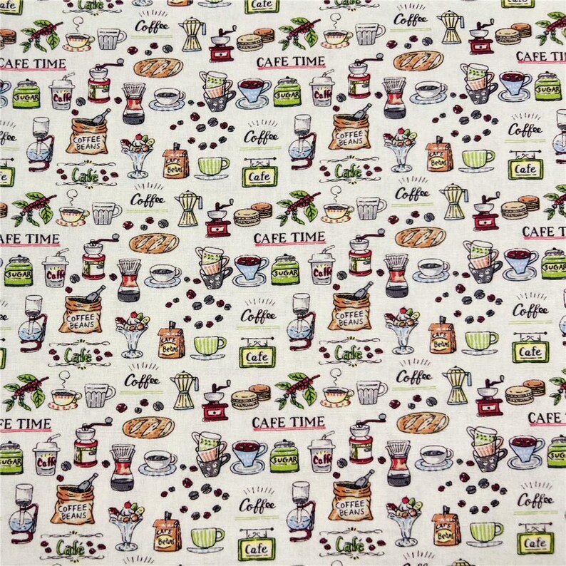 Cafe Coffee Bean Plain Cotton Fabric, Coffee Fabric for Bag and Table ...