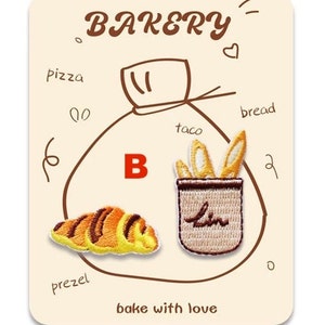 Bakery Bread Applique Patch, Patch Iron on Sew on Full Embroidered ...