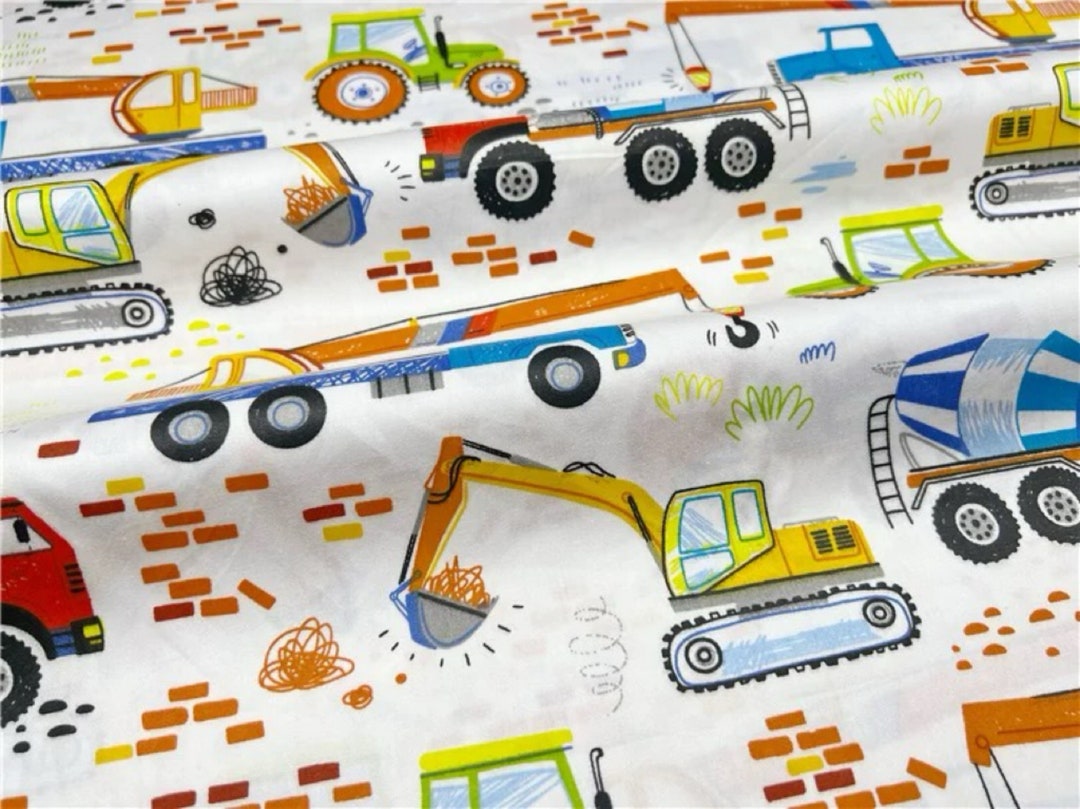 Truck Lorry Car Transport Cotton Fabric, Truck Fabric Cotton Fabric, by ...