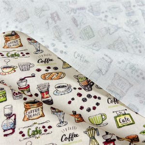 Cafe Coffee Bean Plain Cotton Fabric, Coffee Fabric for Bag and Table ...