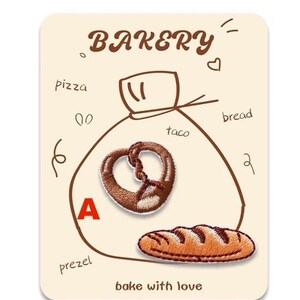 Bakery Bread Applique Patch, Patch Iron on Sew on Full Embroidered ...