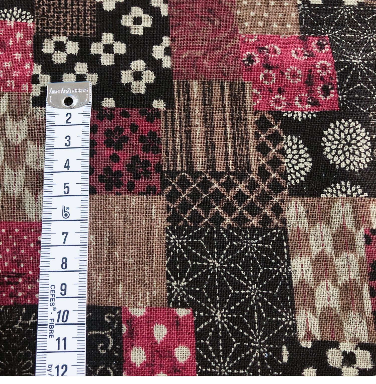 Japanese Patchwork Pattern Made in Japan Sevenberry Cotton Fabric by ...