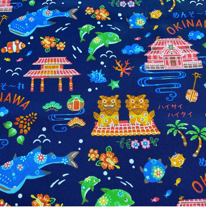 Japan Okinawa Made in Japan Kokka Brand Cotton Fabric for Clothing, Bag ...