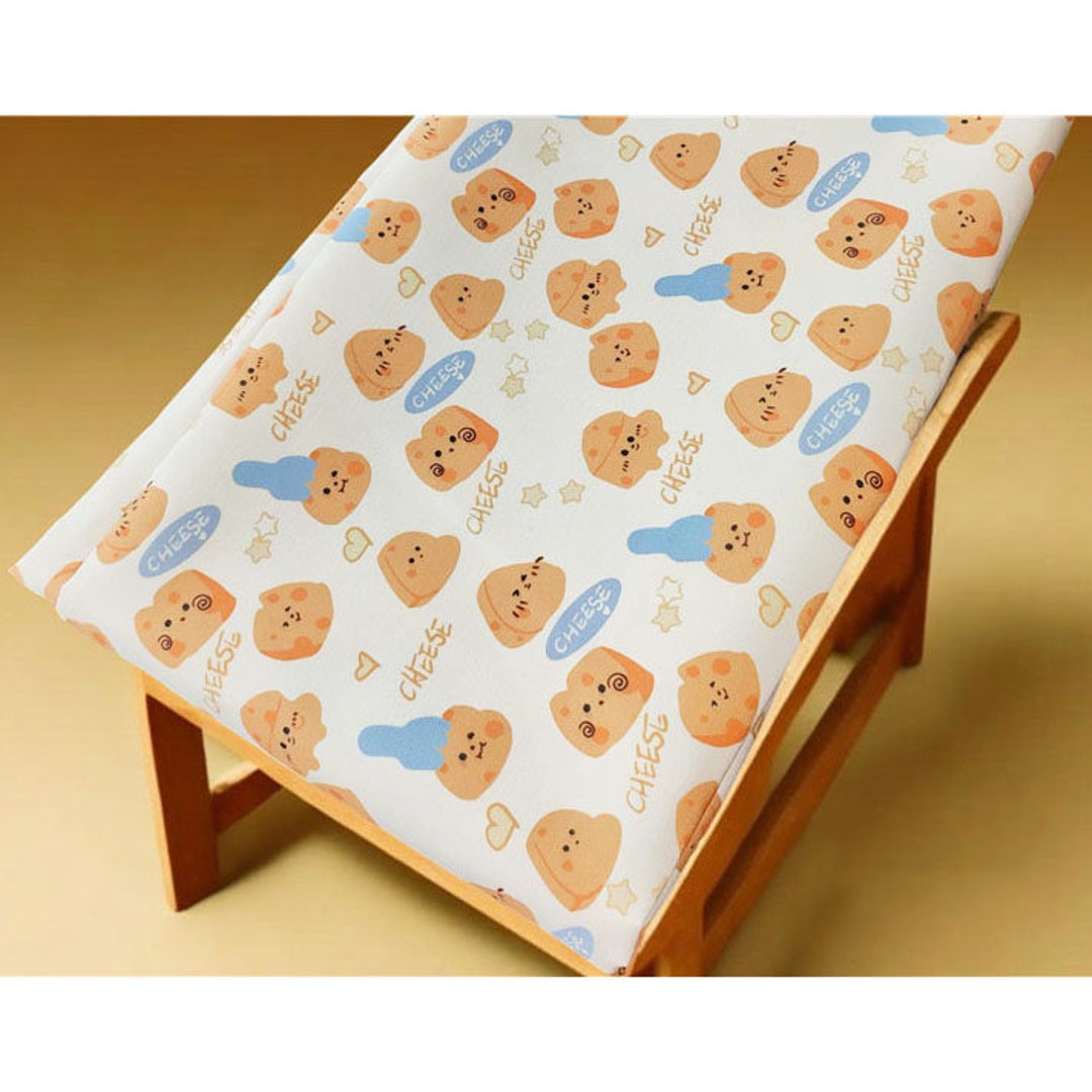Cute Cheese Fine Canvas Twill Fabric, Cheese Fabric for Bag Table Cloth ...