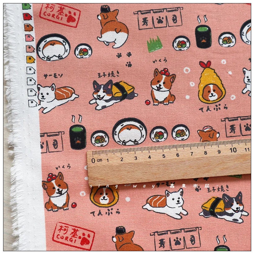 Shiba Inu Sushi Made in Taiwan Digital Printing Cotton Fabric for ...