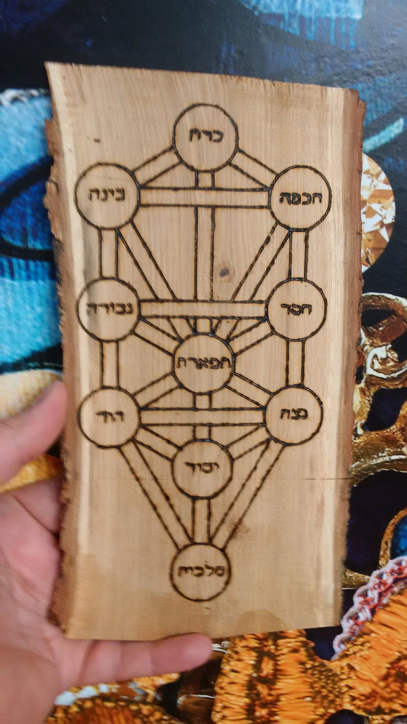 Albero della vita / 10 Sefirot Kabbalah mano inciso legno... | Etsy