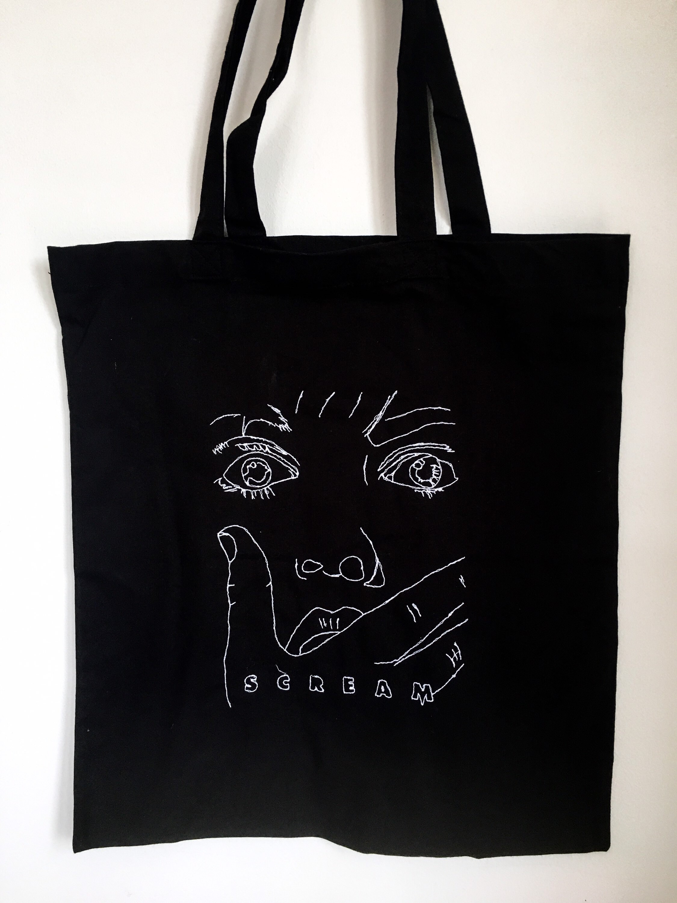 Scream Black Tote Bag Scream Movie Poster Drew Barrymore - Etsy