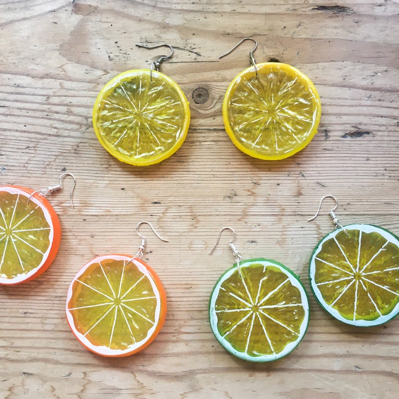 Lemon Slices Earrings - Etsy