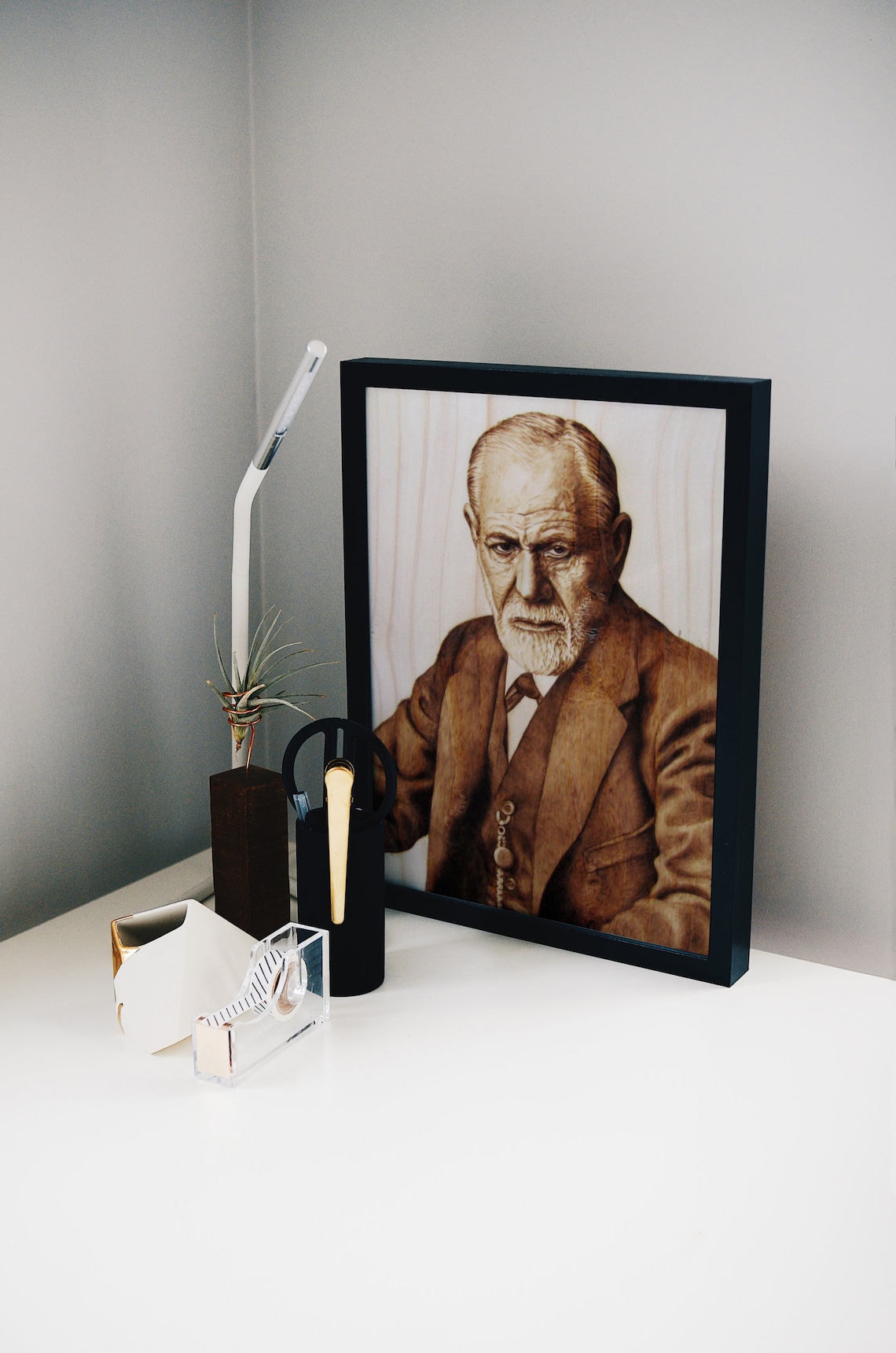 Sigmund Freud, Portrait, Pyrography, Wood Burning, Art, Instant ...