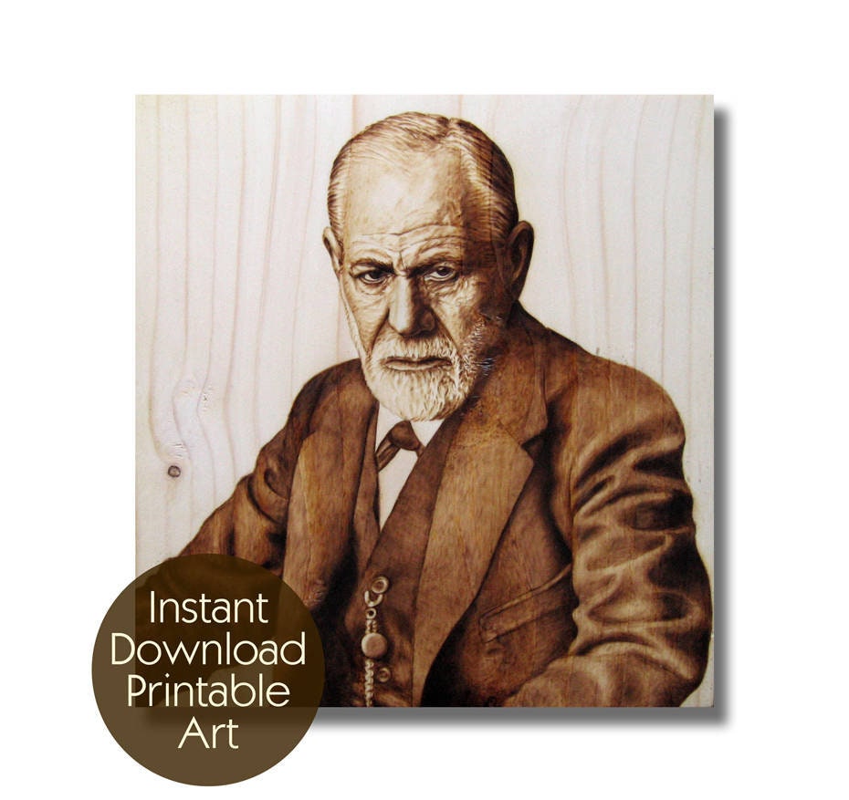 Sigmund Freud, Portrait, Pyrography, Wood Burning, Art, Instant ...
