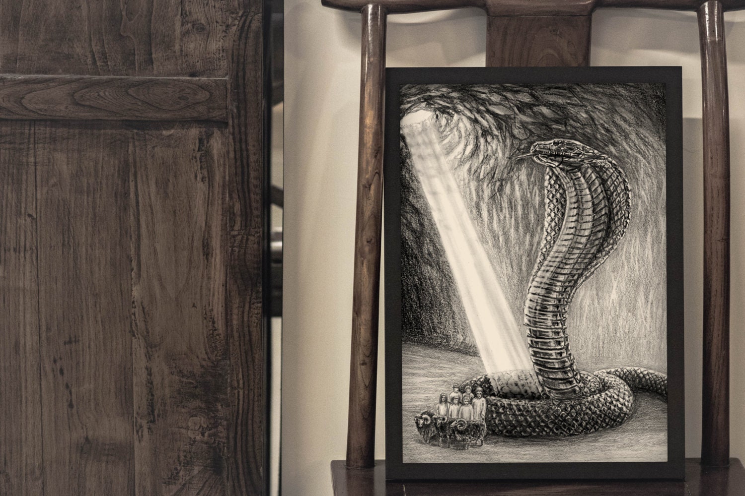 Serpent, Snake, Mythology, Pencil Drawing, Art, Instant Download ...