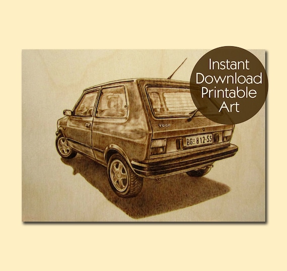 Yugo Retro Car Printable Art Digital Files | Etsy