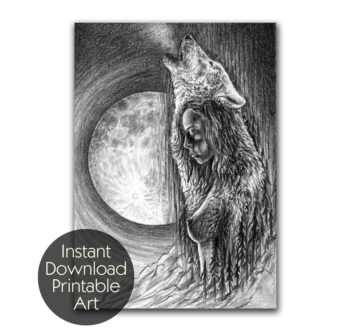 She-wolf Printable Art Digital Files - Etsy