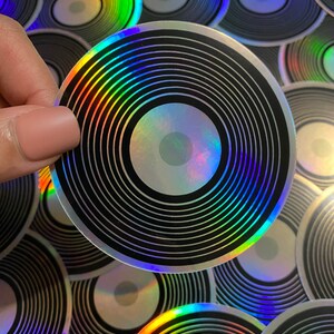 Holographic Vinyl Record Sticker (3x3 In) - Etsy