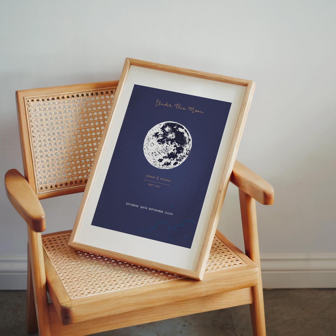 Personalized Moon Phase Print With Significant Date | Custom Lunar ...