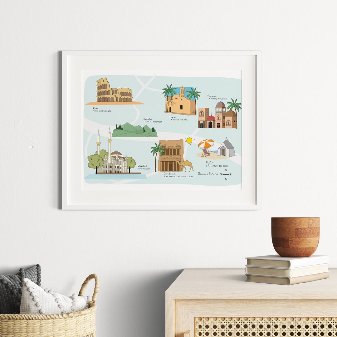 Personalized Love Story Map - Personalized Valentine's Day Print ...