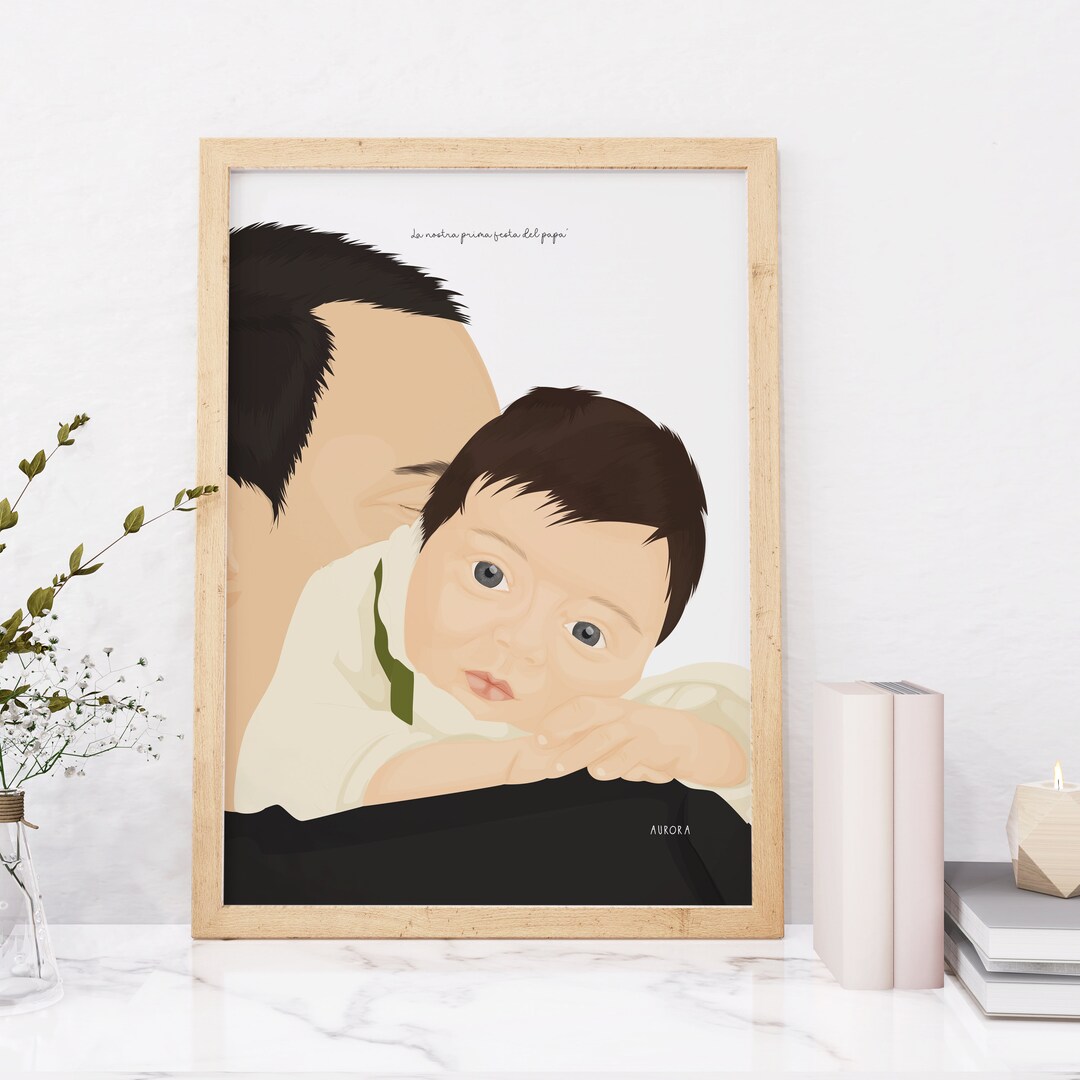 Original Personalized Father's Day Portrait - Father's Day Personalised ...