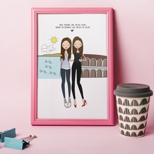 Custom Couple Bestfriend Portrait - Personalised Print - Best Moment ...
