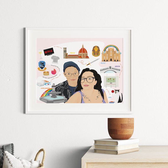 Original Personalized Love Story Map Portrait Personalized - Etsy