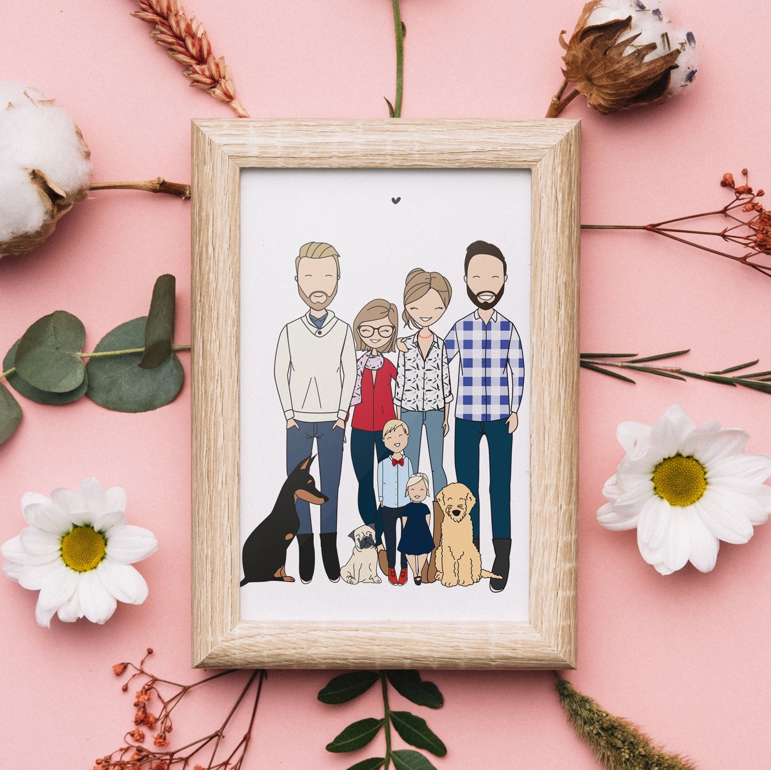 Custom Family Print Personalised Family Portrait Family | Etsy UK