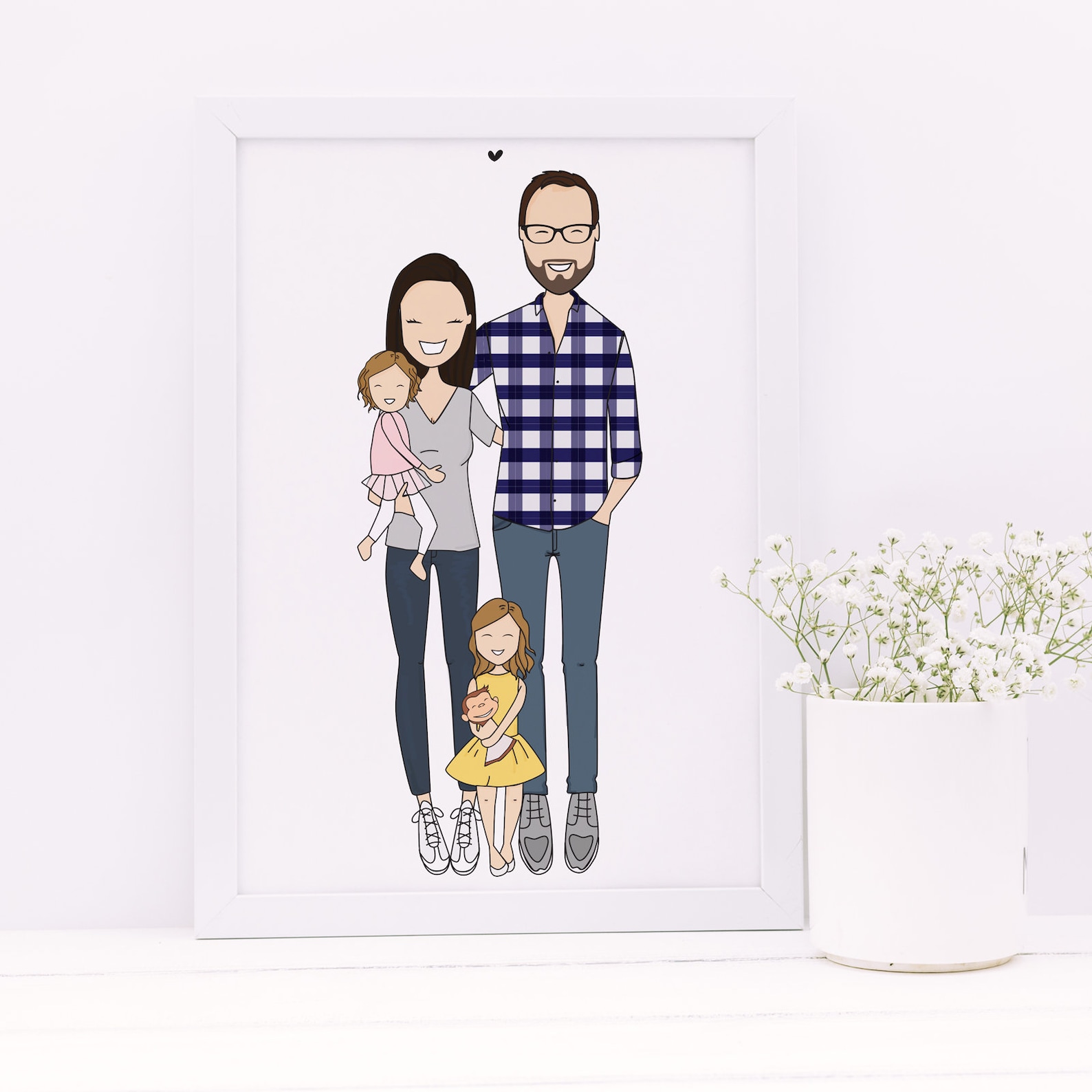 Custom Family Print Personalised Family Portrait Family | Etsy