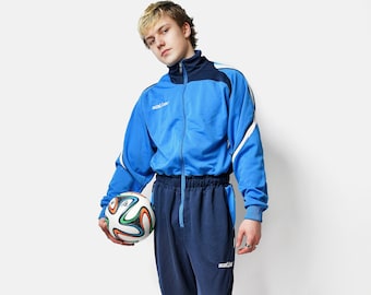 80s Vintage One Piece Tracksuit Men Blue | 1980s Retro Old 80s Vintage One Piece Tracksuit Men Blue | 1980s Retro Old