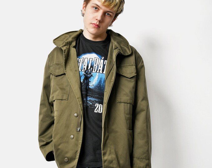 Retro M65 Classic Field Jacket Green Olive Men's | Vintage 80s Hooded ...