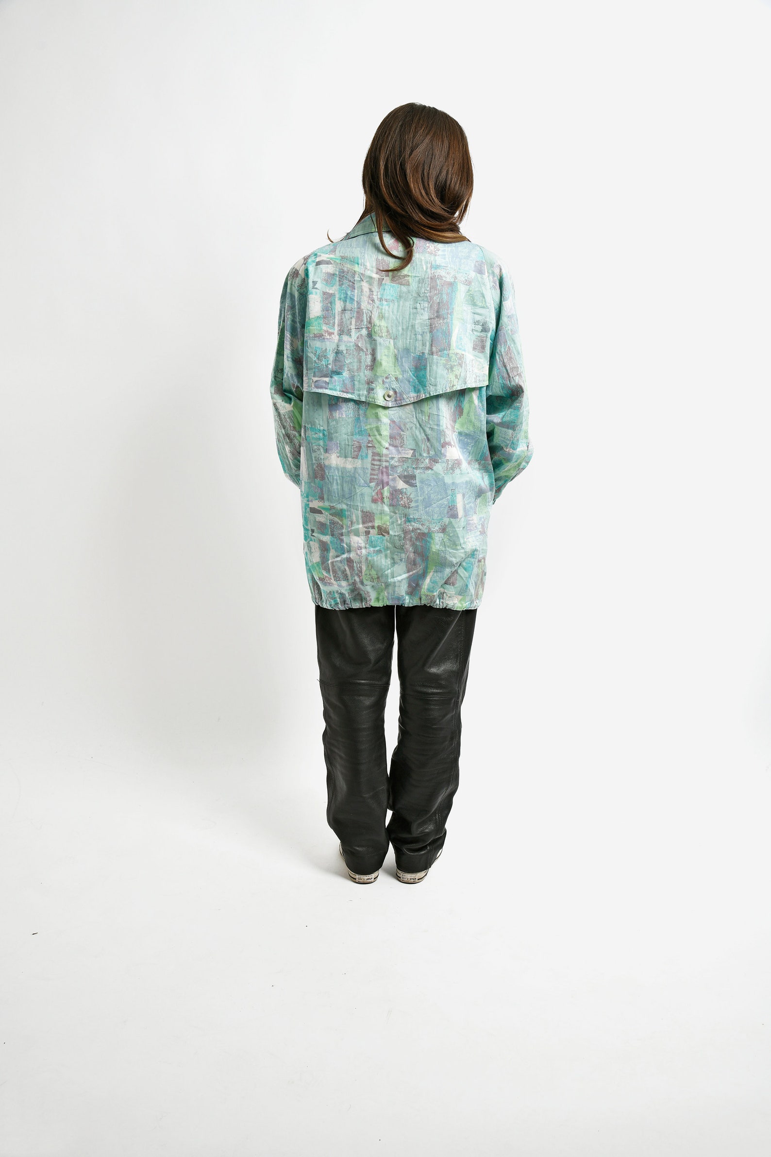 90s Vintage Rain Coat Autumn Long Parka | 80s Shell Jacket Multi Pastel ...