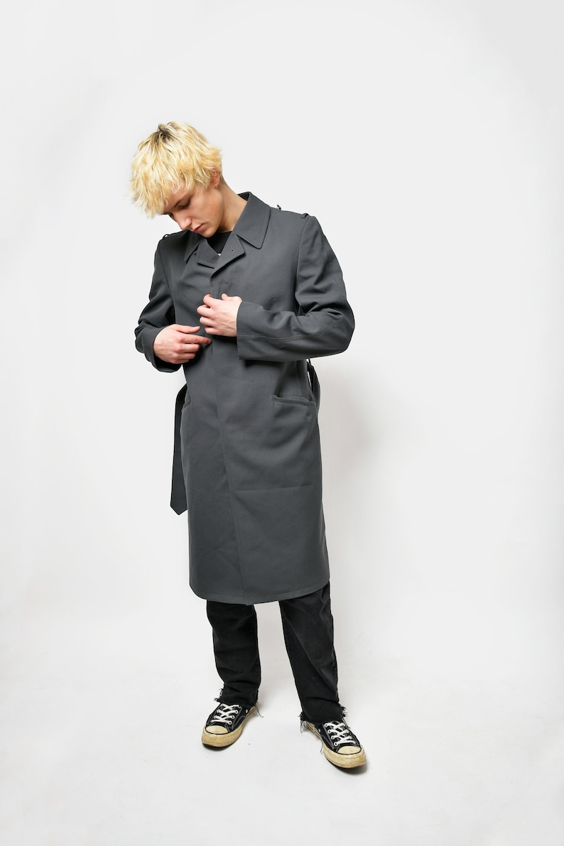 Vintage Military Army Trench Coat Dark Grey | Spring Mackintosh Classic ...