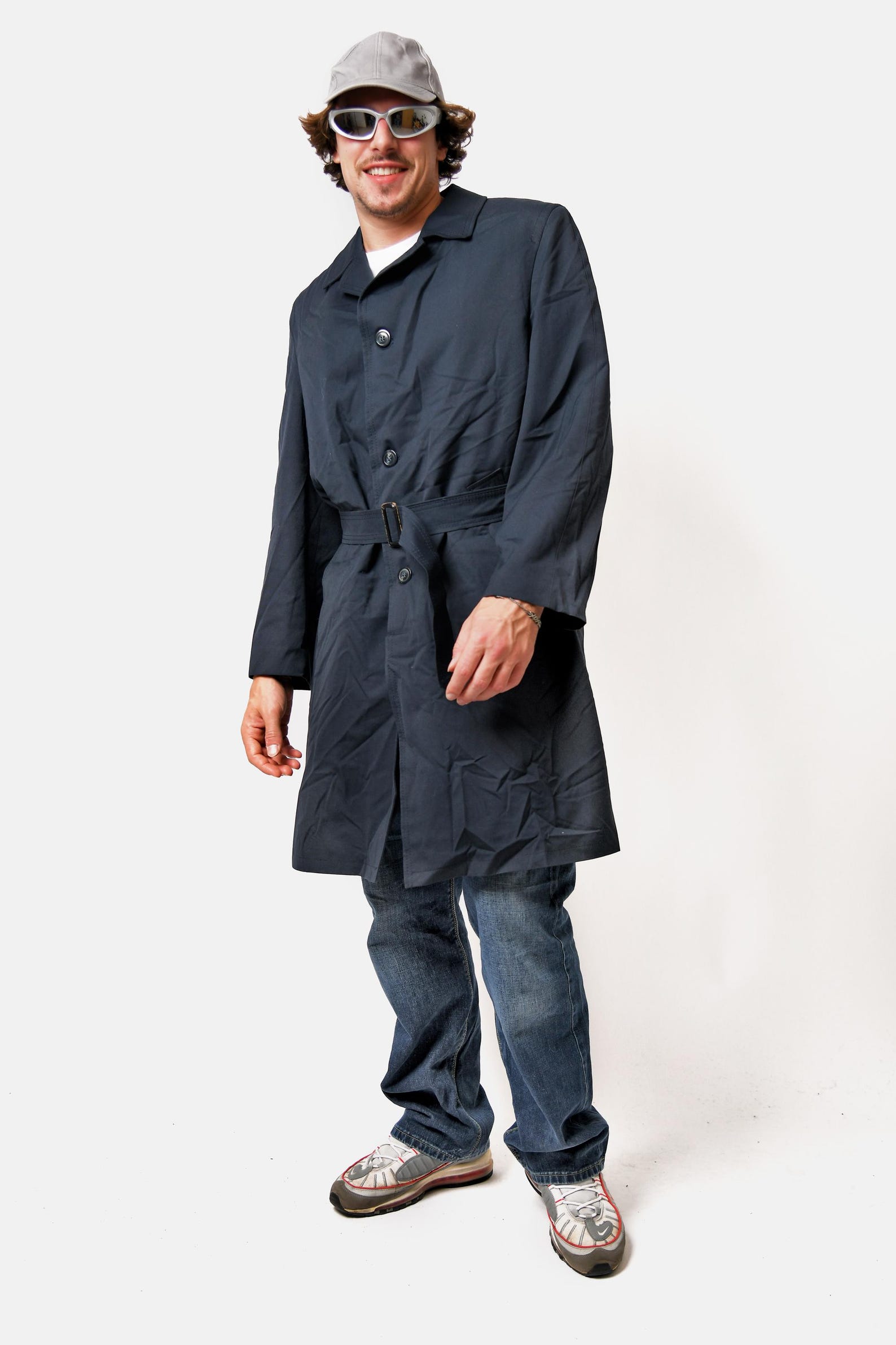 Vintage Overcoat Navy Dark Blue Men | Spring Fall Classic Retro 80s 90s ...