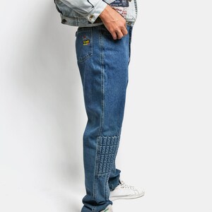 Vintage Motorcycle Jeans Men's 80s 90s Dark Medium Blue Washed Biker ...