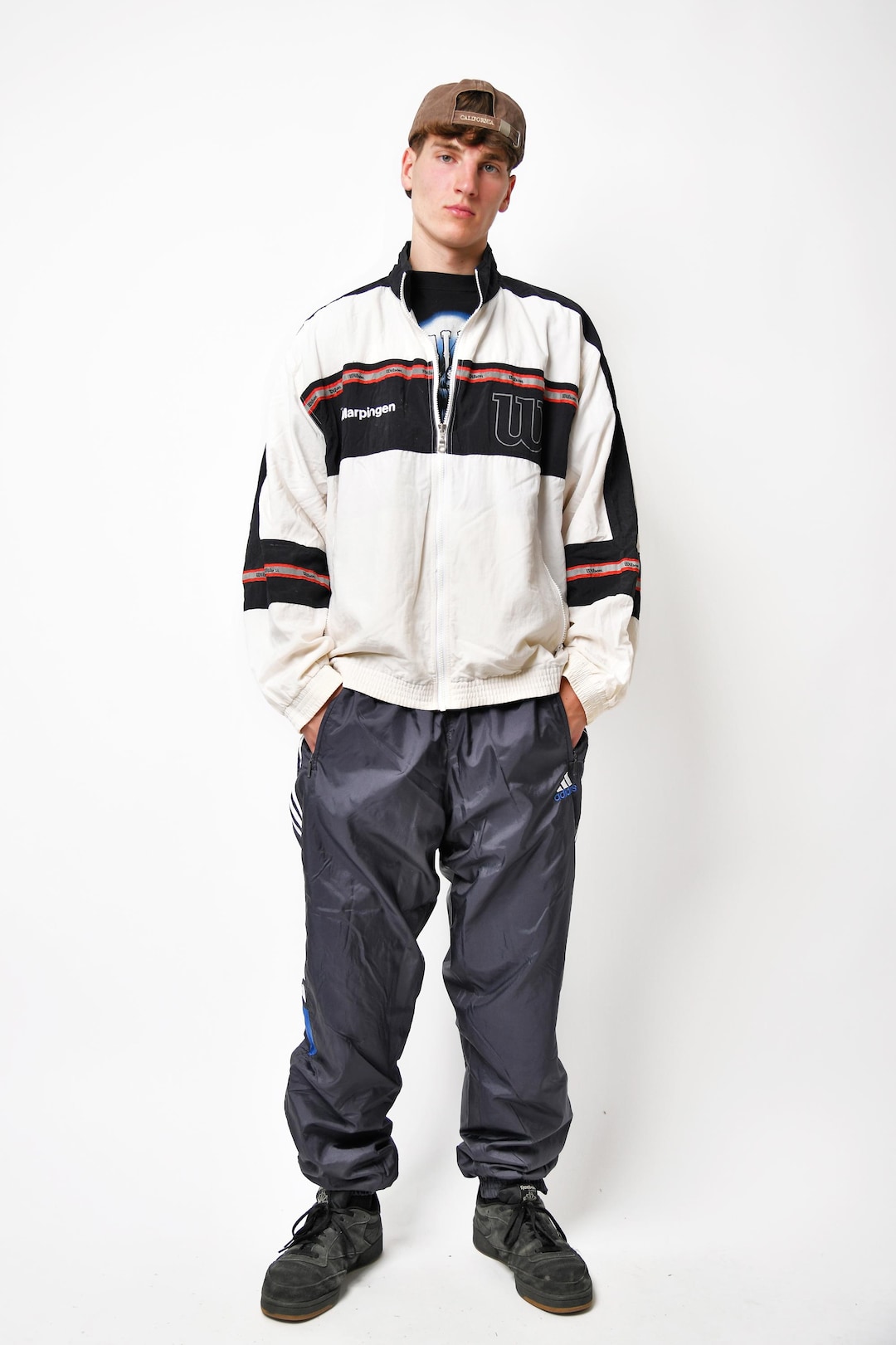 WILSON Vintage Shell Jacket in White Colour | Lightweight Tracksuit Top ...