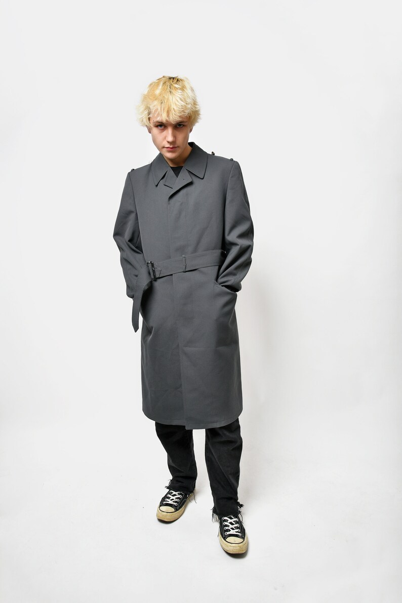 Vintage Military Army Trench Coat Dark Grey | Spring Mackintosh Classic ...