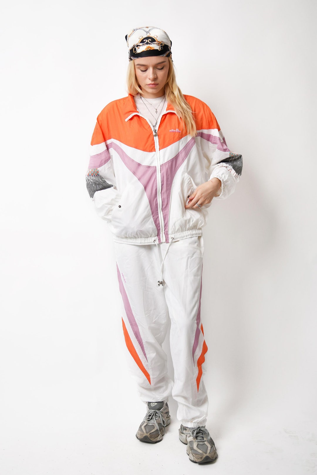 Ellesse 80s Shell Suit in White Multi Colour for Women | Vintage Retro ...