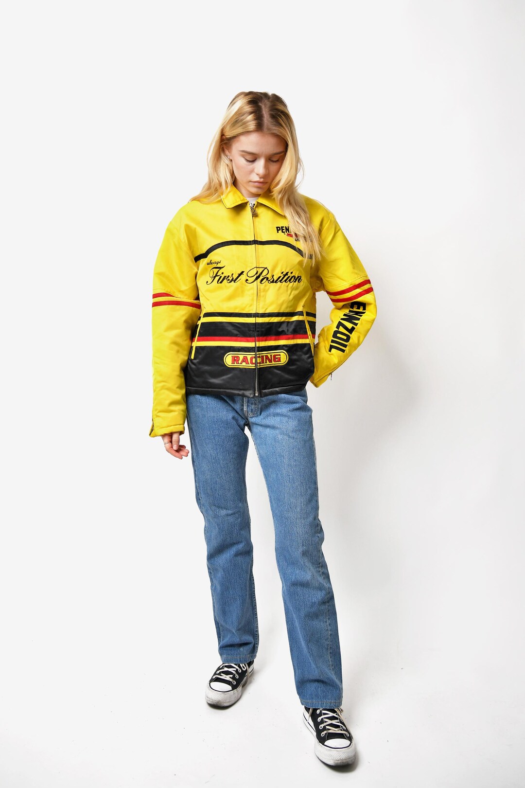 Vintage Pennzoil Racing Jacket Yellow | Nascar Dakota Old School 90s ...