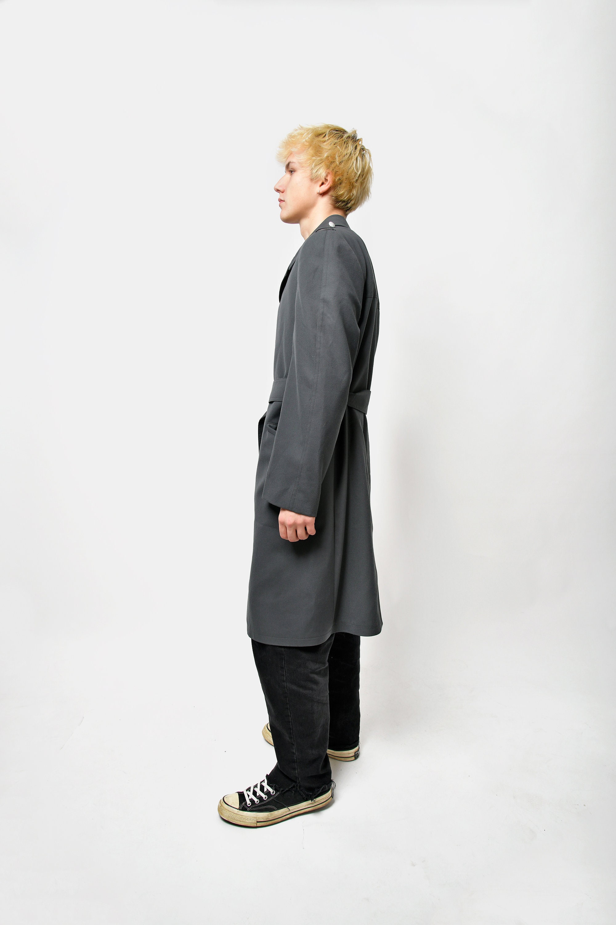 Vintage Military Army Trench Coat Dark Grey | Spring Mackintosh Classic ...