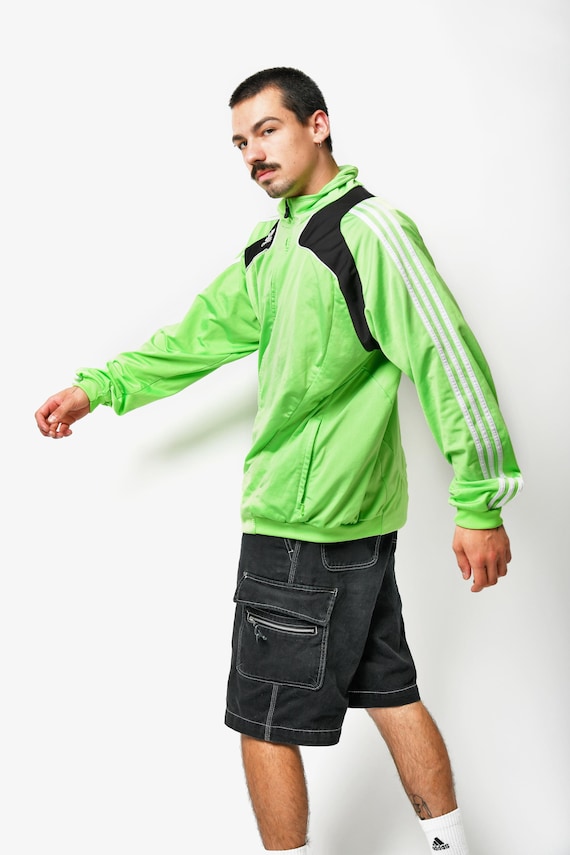 Y2K Adidas track jacket neon green colour | Men's vin… - Gem