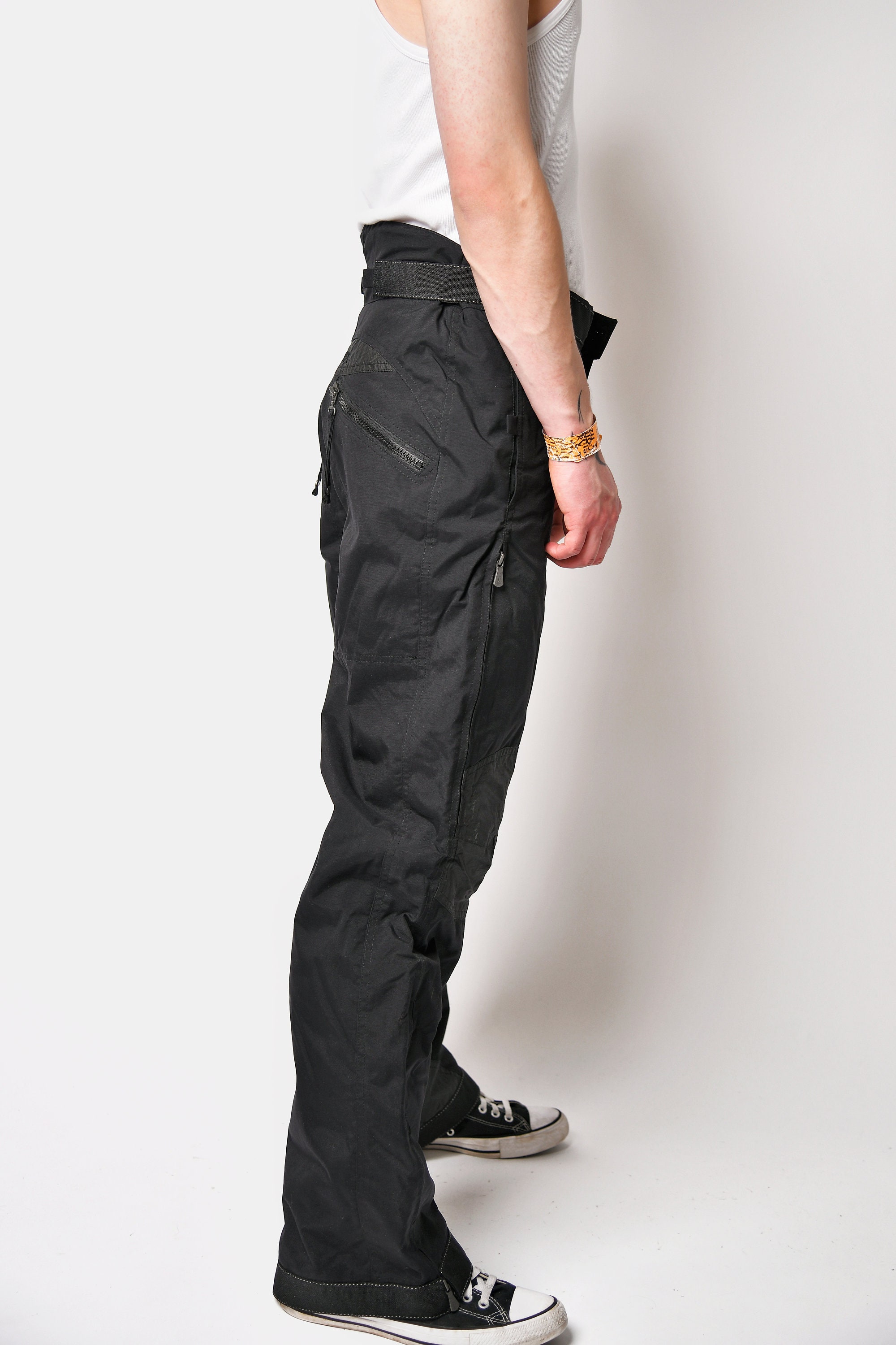 Vintage Y2K Versace Sport Ski Pants Men Black | Padded Nylon Skiing ...