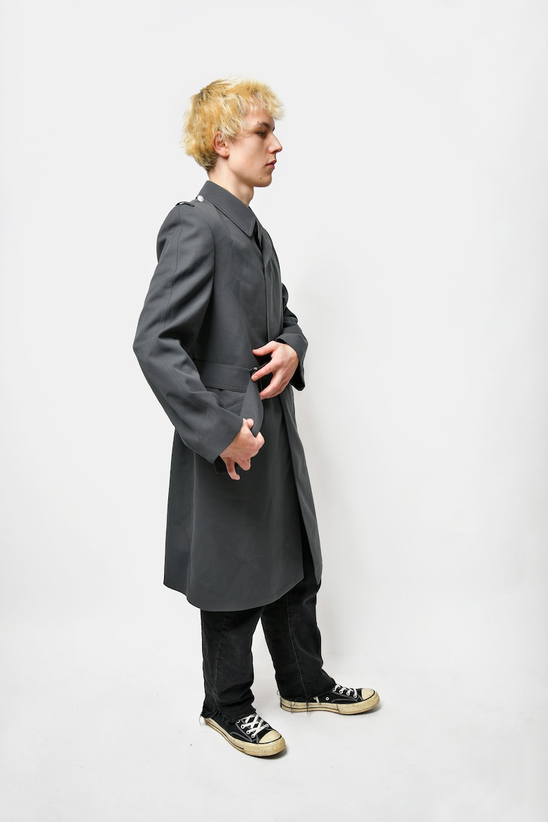 Vintage Military Army Trench Coat Dark Grey | Spring Mackintosh Classic ...